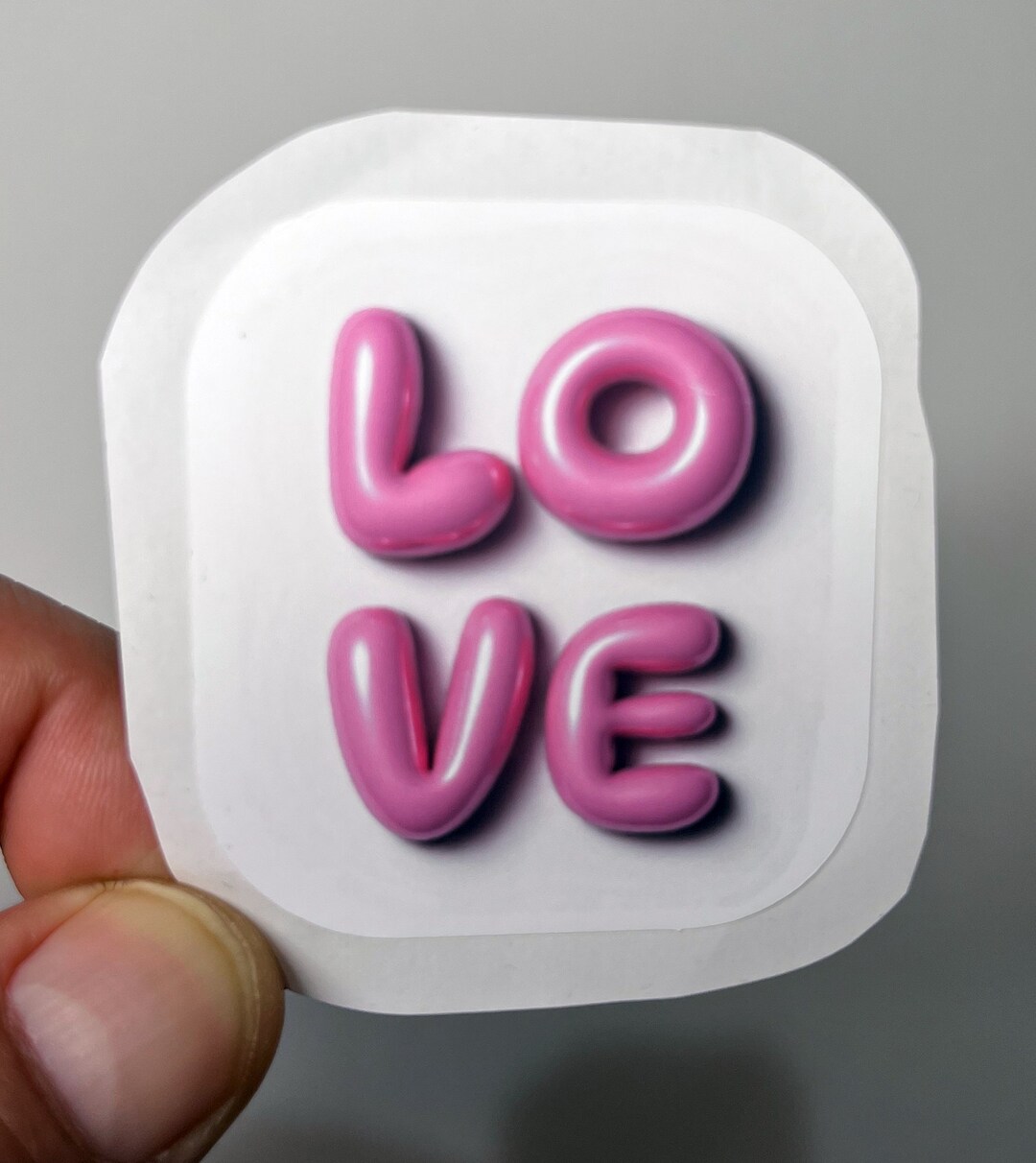 Love Balloon Letters Sticker in Pastel Pink, 3D Text Effect, Cute ...