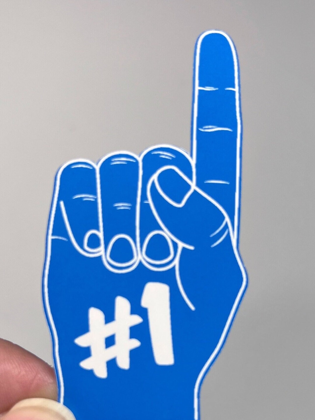 Foam Finger Sticker - Blue Sports Fan Decal - Supportive Team Cheer ...