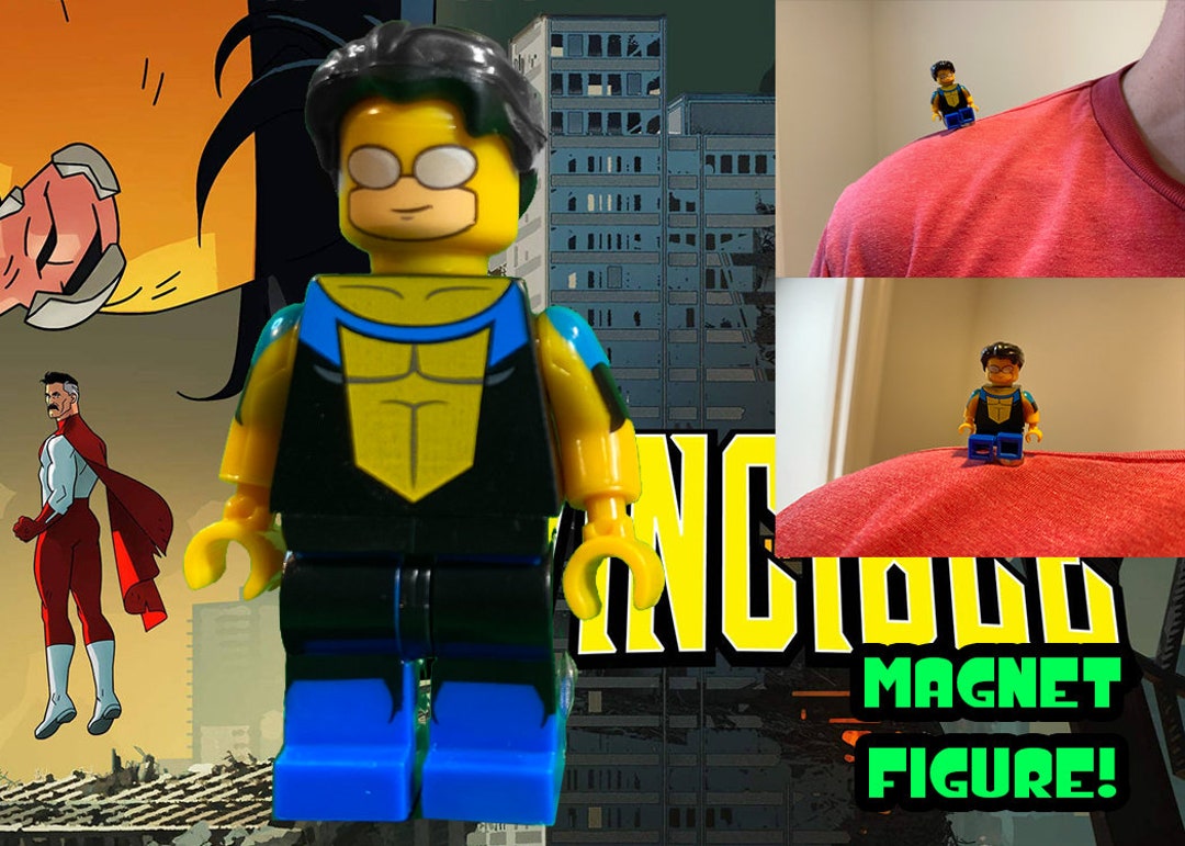 INVINCIBLE Block Magnet Figure Pin for Shirts, Vests and Surfaces ...