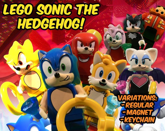 SEGA Block Sonic the Hedgehog Minifigures Regular, Keychain,magnet ...