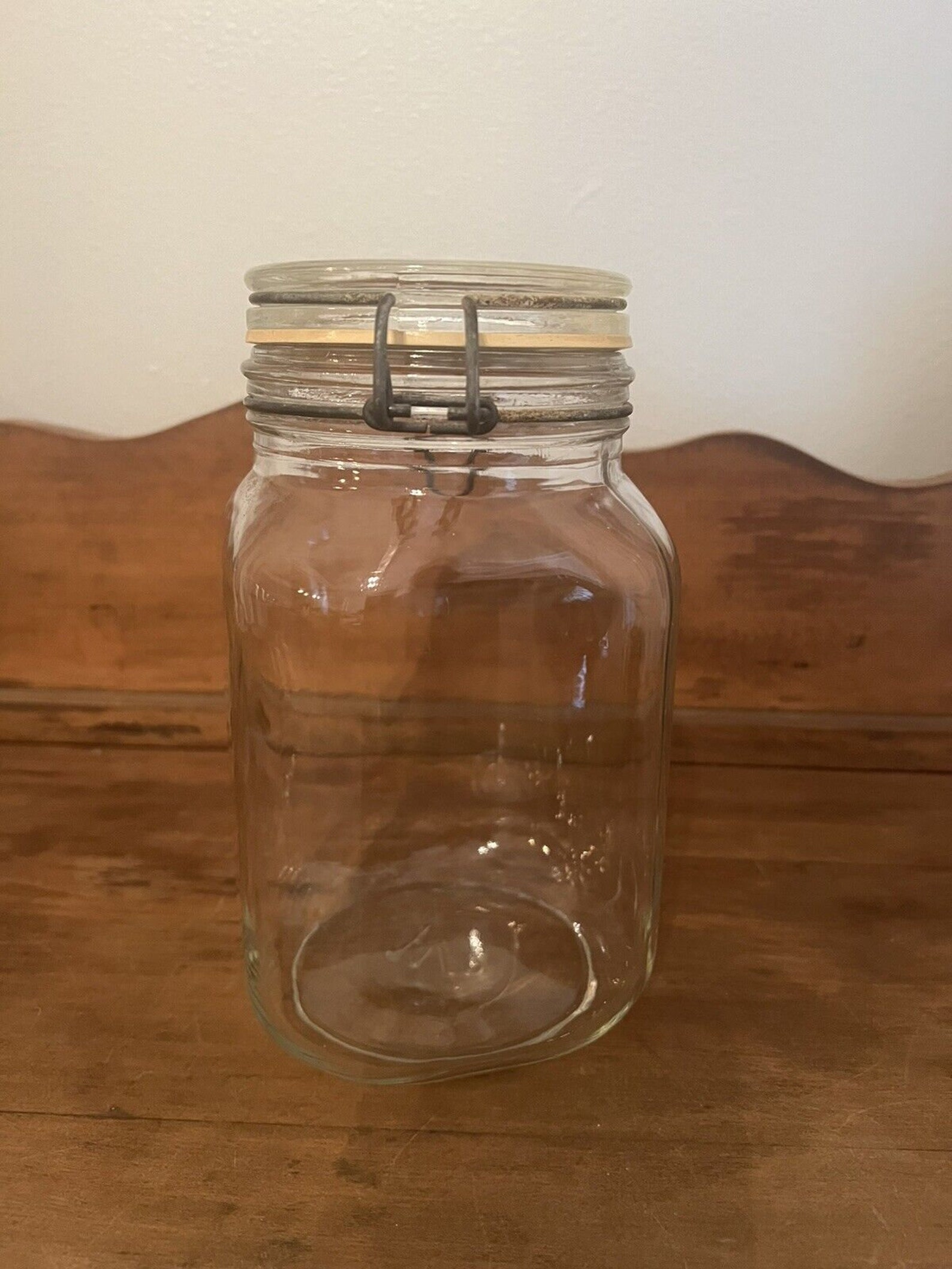 ERMETICO F.V. ITALIAN 1 1/2 Size Metal Latch Clear Minty Glass Jar 8” Tall ITALY - Etsy