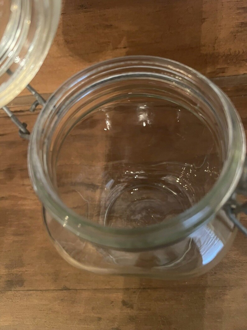 ERMETICO F.V. ITALIAN 1 1/2 Size Metal Latch Clear Minty Glass Jar 8” Tall ITALY - Etsy