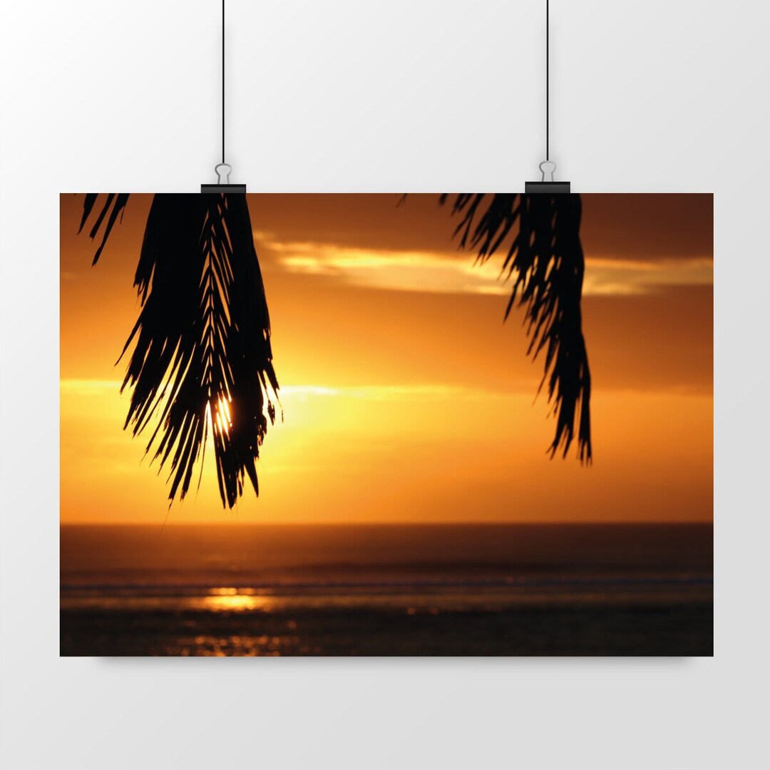 Sunset Photography - Palm Tree in the Tropics - A1, A2, A3 or A4 ...