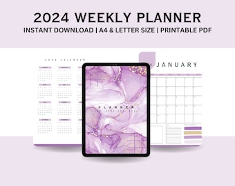 Purple Aesthetic Weekly Planner - Etsy