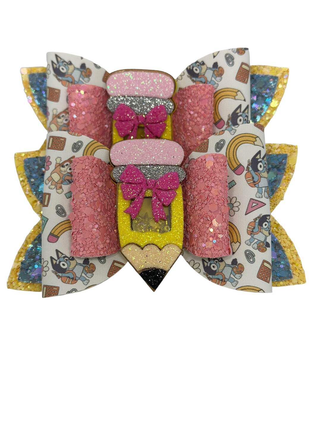 Bluey Bows, Bluey Pigtail Bow, Bluey Back to School Bows, Pigtail Bows ...
