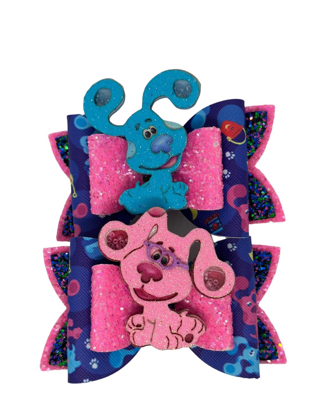 Blues Clues Bows, Blue and Magenta Pigtails Bows, Blue Dog Bows, Blue ...