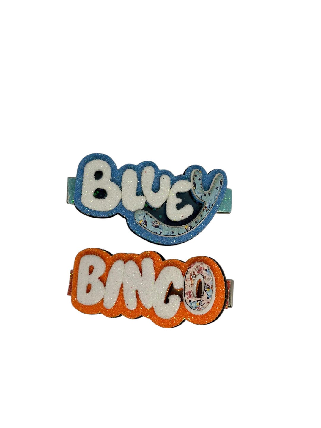 Bluey Bingo Hair Clips, Blue Heeler Hair Bows, Blue Dog Sisters Hair ...