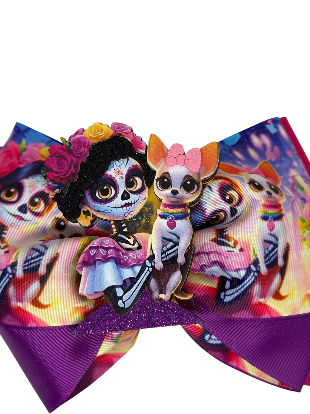 Day of the Dead Bow, Dia De Los Muertos, Mexican Bow, Sugar Skull ...