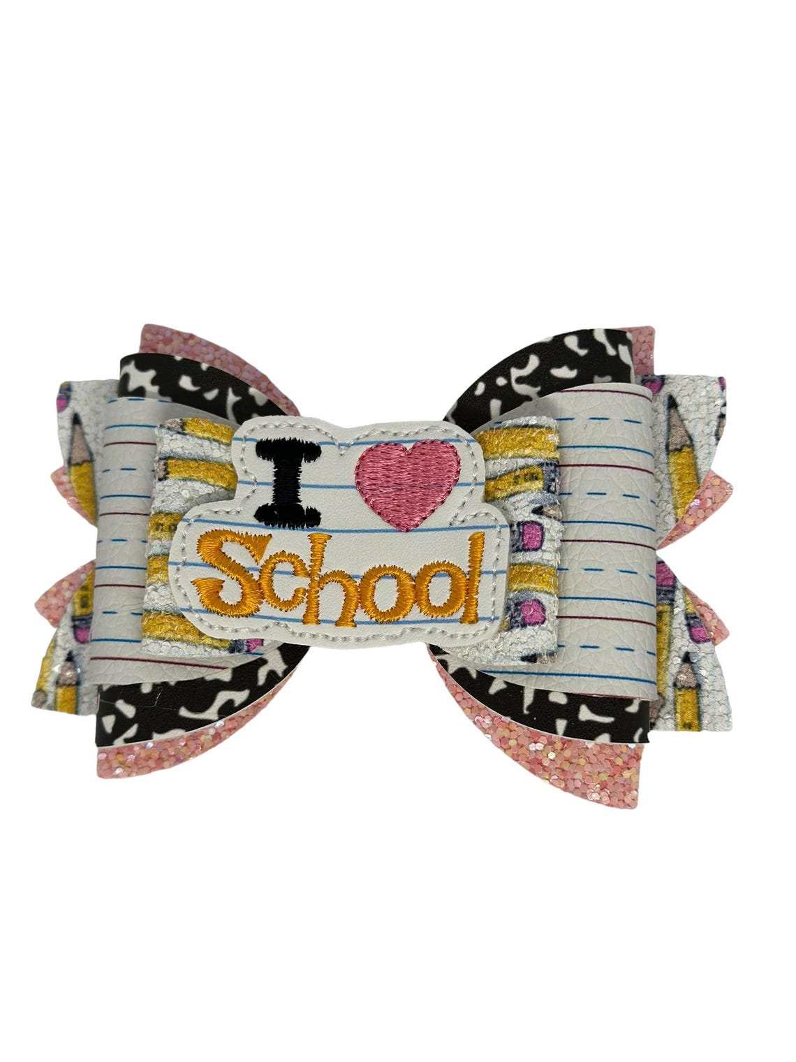 Back to School Pigtail Bows, Pencil and Paper Bows, School Bows, Pencil ...