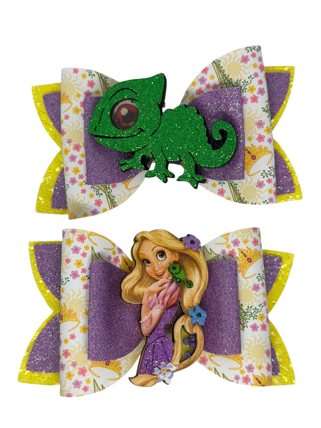 Long Blonde Hair Princess Hair Pigtail Bows, Princess and Chameleon ...