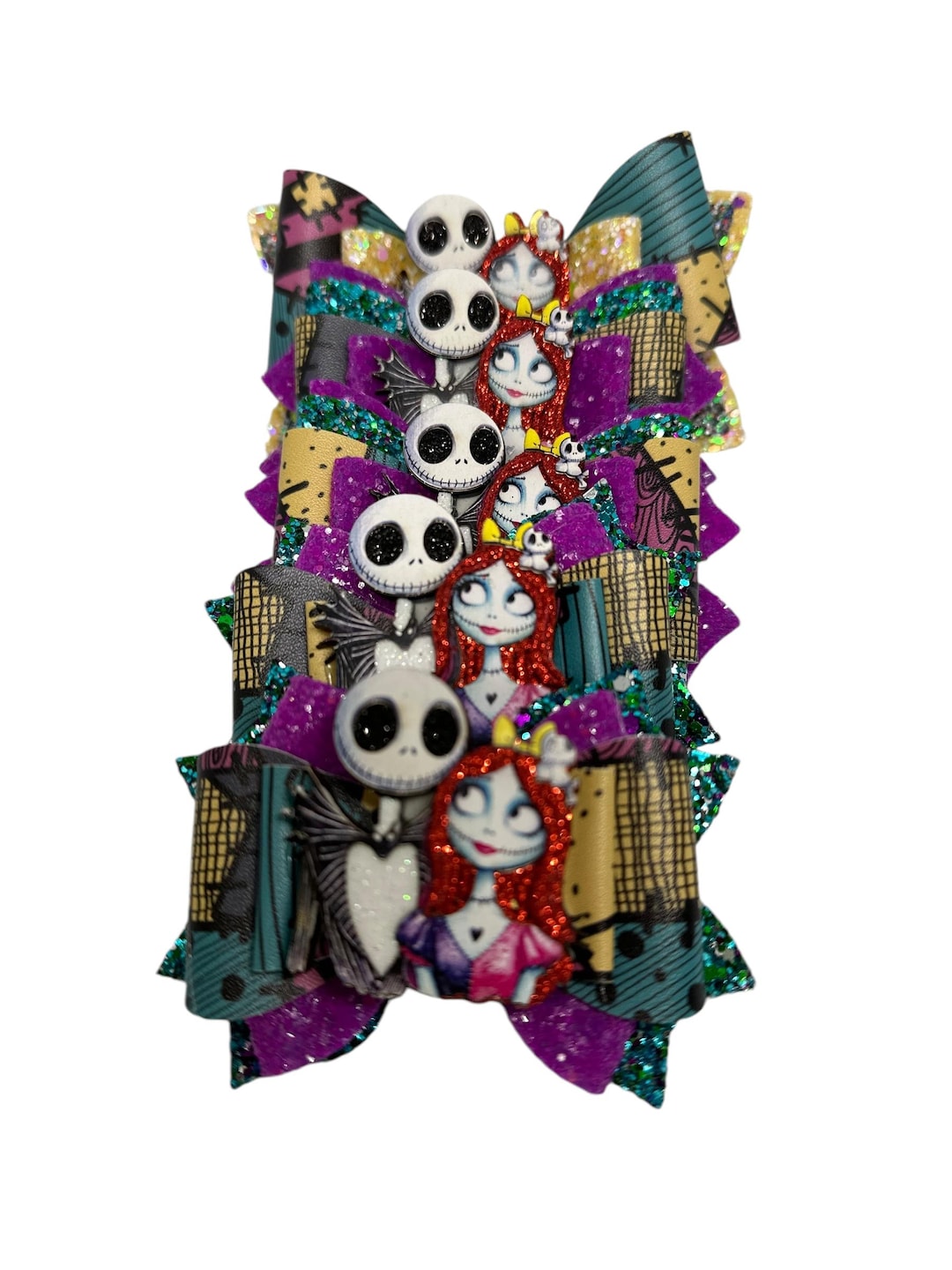 Halloween Bows, Sally and Jack Pigtail Bows, Nightmare Bow, Birthday ...