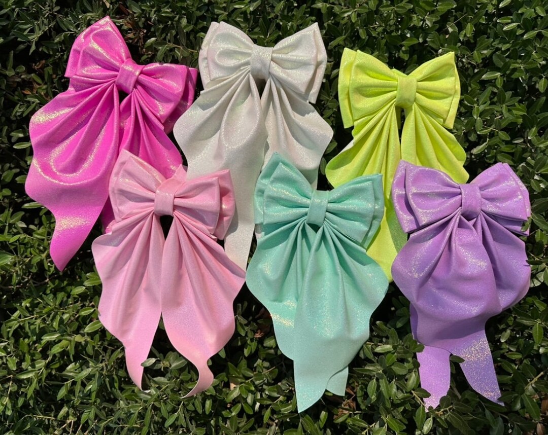 Ladies or Girls Coquette Bows, Summer Hair Bows, Shimmery Pastel Bows ...