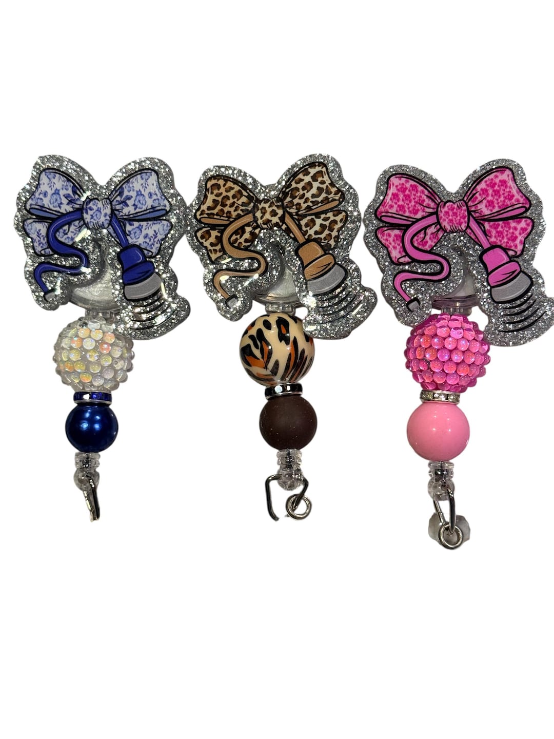 Ultrasound Coquette Bow With Probe Retractable Badge Reel - Medical ID ...