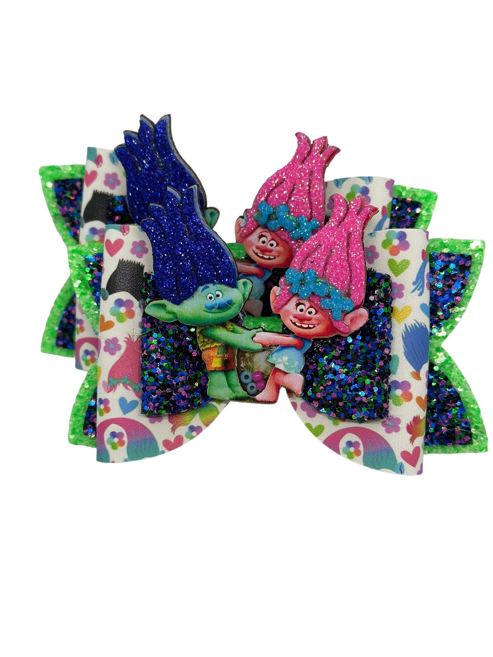 Girls Troll Bows, Troll Pigtails Bows, Branch and Poppy Bows, Branch ...