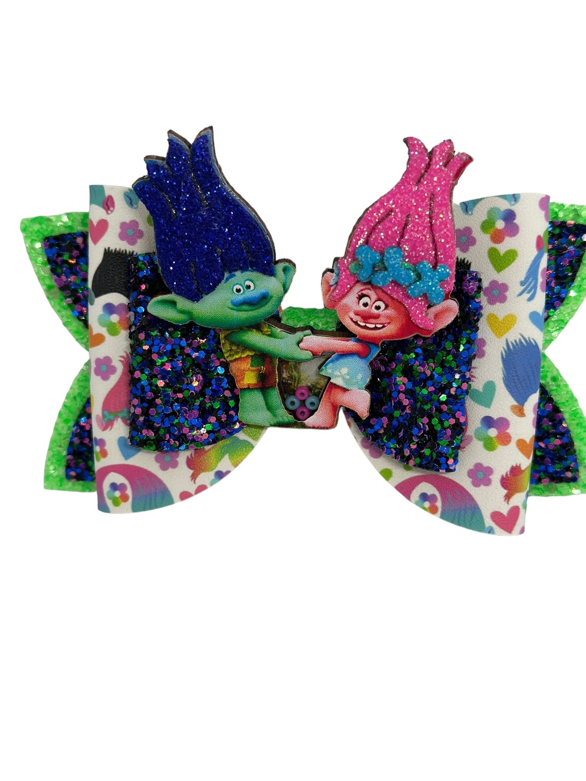 Girls Troll Bows, Troll Pigtails Bows, Branch and Poppy Bows, Branch ...