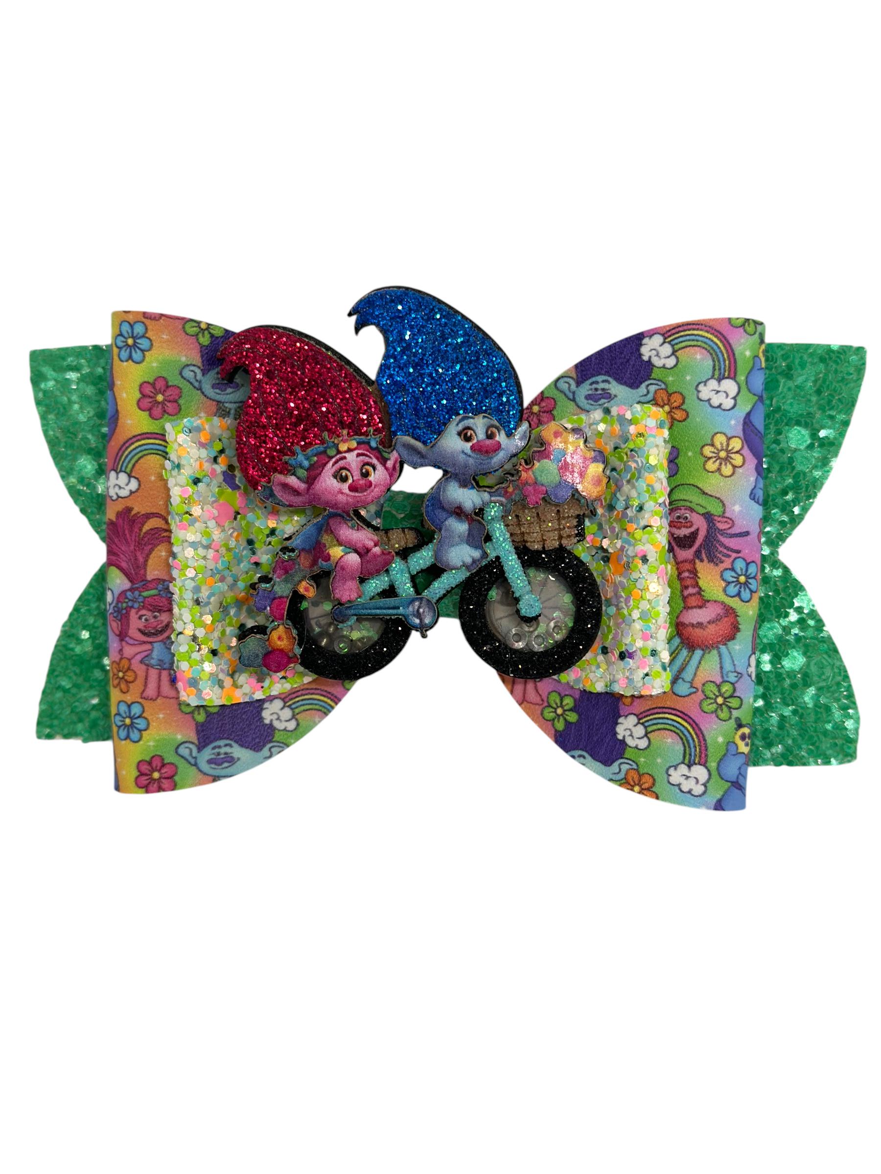 Girls Troll Bows, Troll Pigtails Bows, Branch and Poppy Bows, Branch ...