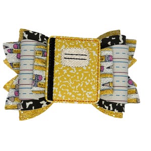 Back to School Pigtail Bows, Pencil and Paper Bows, School Bows, Pencil ...