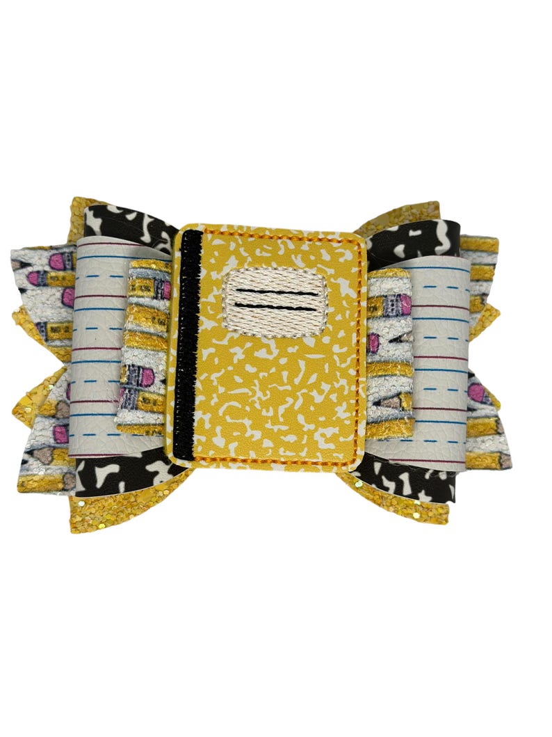 Back to School Pigtail Bows, Pencil and Paper Bows, School Bows, Pencil ...