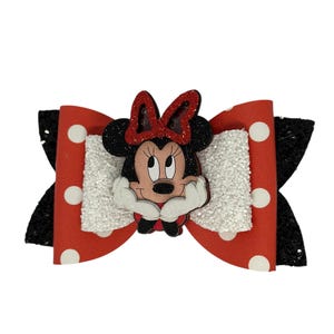 Girls Cute Mouse Pigtail Bows, Princess Bow, Polka Dots, Red Bow ...