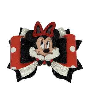 Girls Cute Mouse Pigtail Bows, Princess Bow, Polka Dots, Red Bow ...