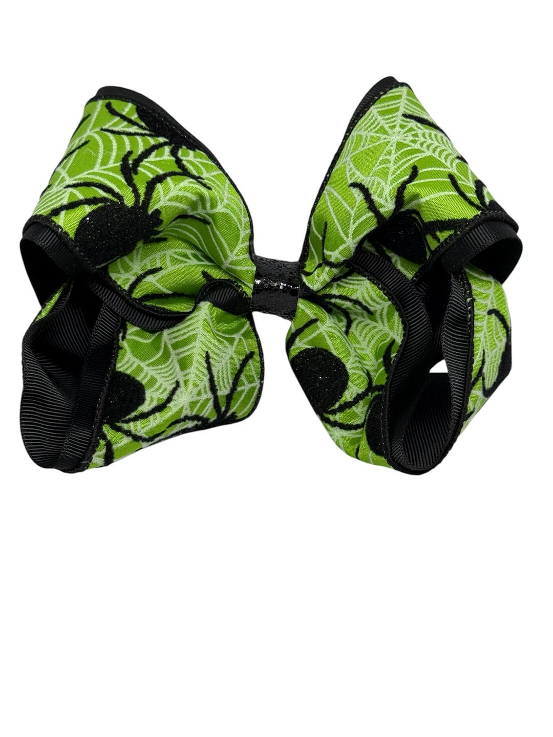 Halloween Green Spider Bow, Girls Grosgrain Bows, Halloween Bows, Cute ...