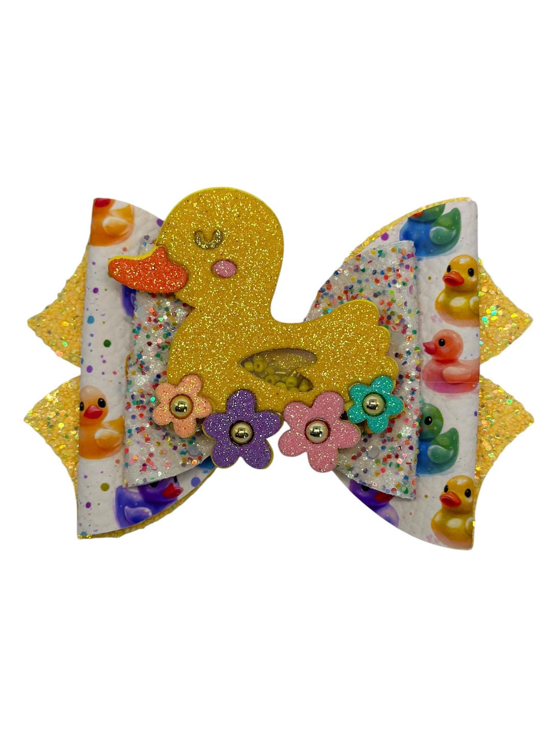 Yellow Rubber Ducky Hair Bow, Cute Duck Bow, Colorful Duck Bow, Themed ...