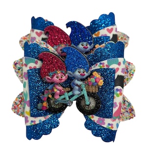 Girls Troll Bows, Troll Pigtails Bows, Branch and Poppy Bows, Branch ...