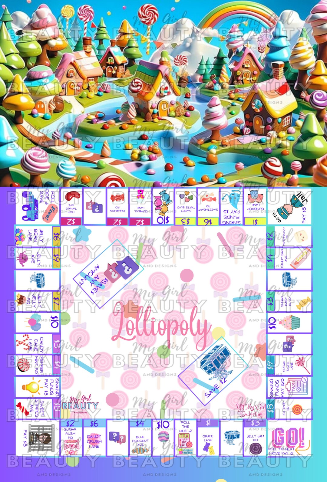 Lolliopoly Savings Board Game - Etsy
