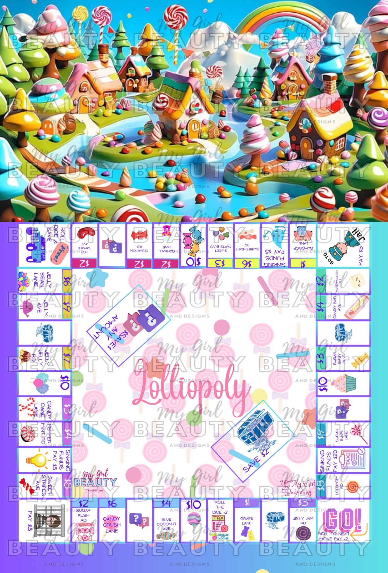 Lolliopoly Savings Board Game - Etsy