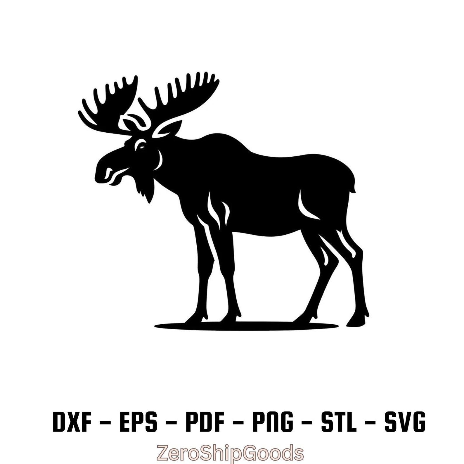 REALISTIC MOOSE SVG, Moose Dxf, Moose Svg Files for Cricut, Silhouette ...