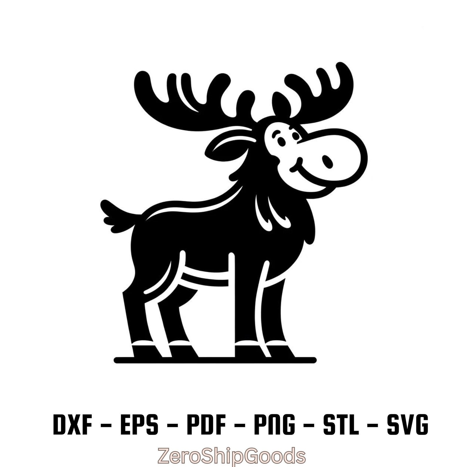 GOOFY MOOSE SVG, Moose Dxf, Moose Svg Files for Cricut, Silhouette ...