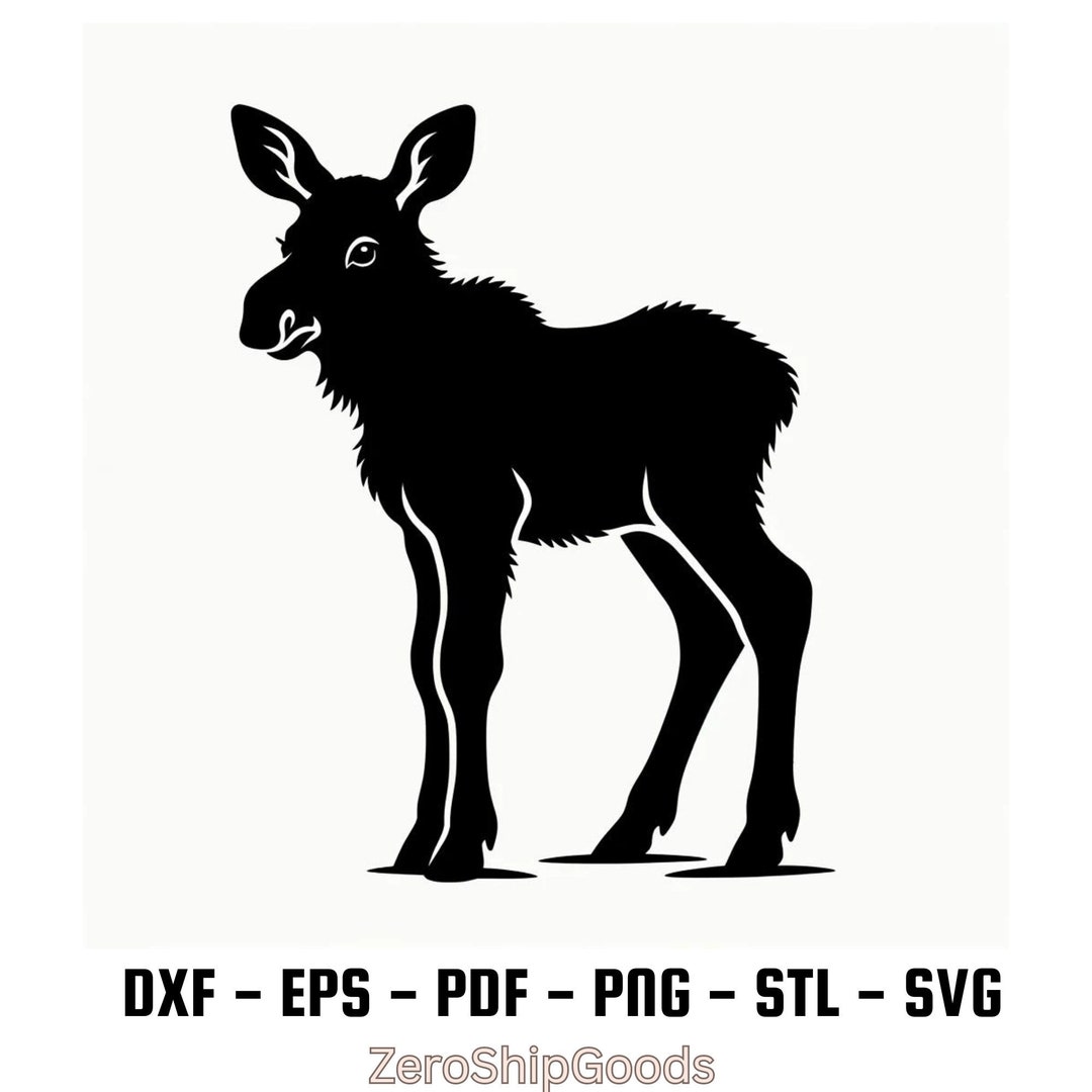 BABY MOOSE SVG, Moose Dxf, Moose Svg Files for Cricut, Silhouette ...
