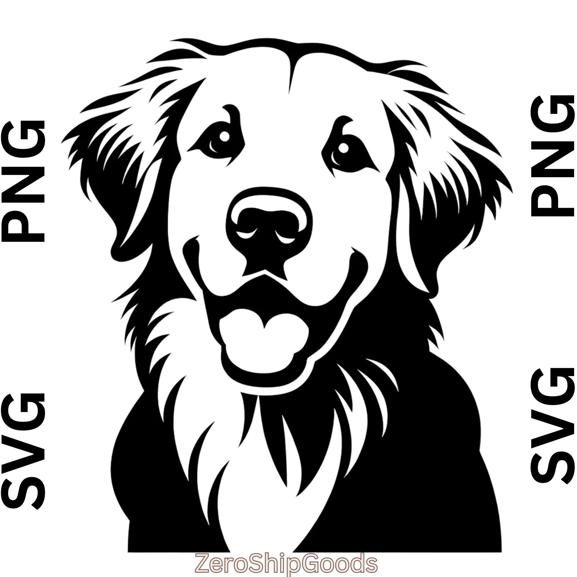 Smiling GOLDEN RETRIEVER SVG, Male Golden Retriever Svg Files for Laser ...