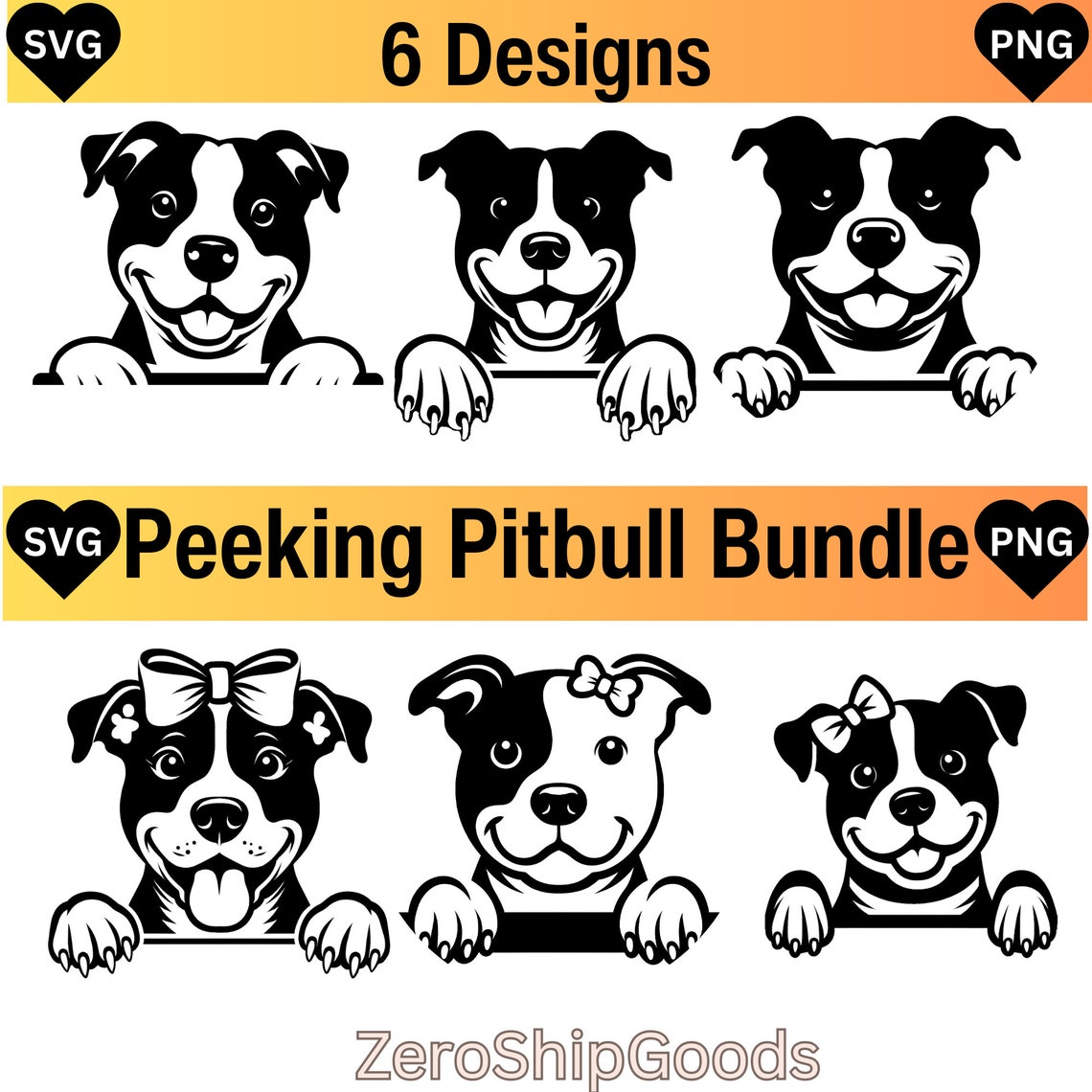 Peeking Pitbull SVG Bundle | Dog Clipart PNG | Cricut Cut File ...