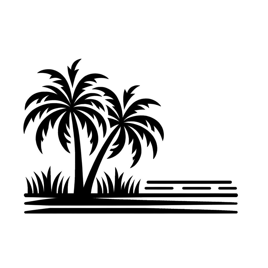 PALM TREE SVG, Palm Tree Scene Svg Bundle, Svg Cricut, Silhouette, Png ...