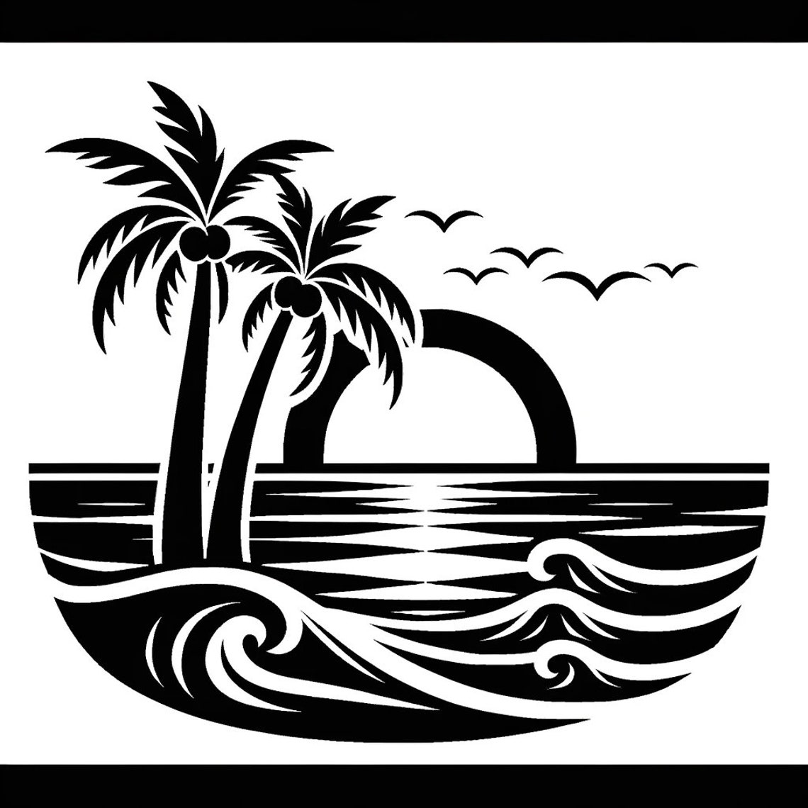 PALM TREE SVG, Palm Tree Scene Svg Bundle, Svg Cricut, Silhouette, Png ...