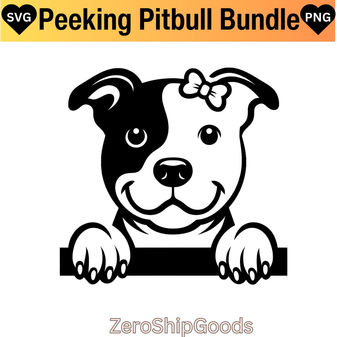 Peeking Pitbull SVG Bundle | Dog Clipart PNG | Cricut Cut File ...