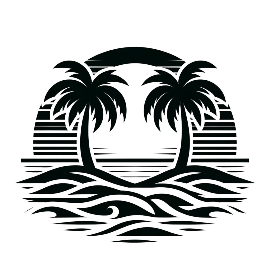 PALM TREE SVG, Palm Tree Scene Svg Bundle, Svg Cricut, Silhouette, Png ...