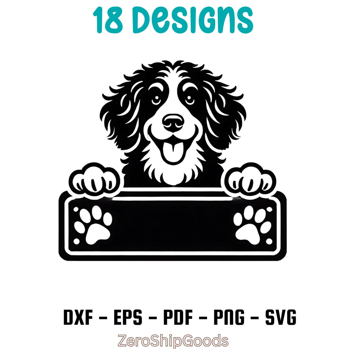 Bernedoodle Dog Svg Bundle Files for Cricut, Shirt Design, Cute Face ...