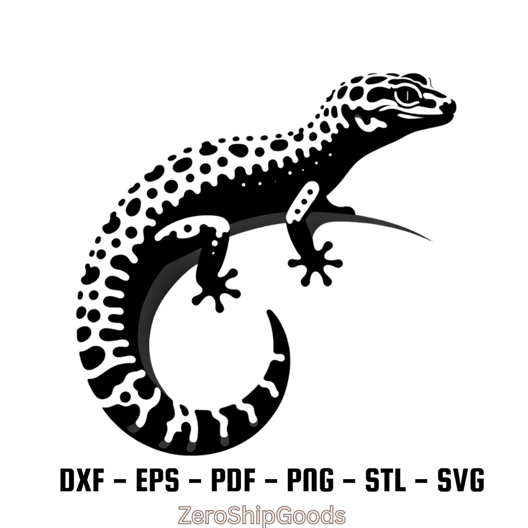 Sitting LEOPARD GECKO SVG | Svg Png Dxf Eps Pdf | Vector Graphic Cut ...