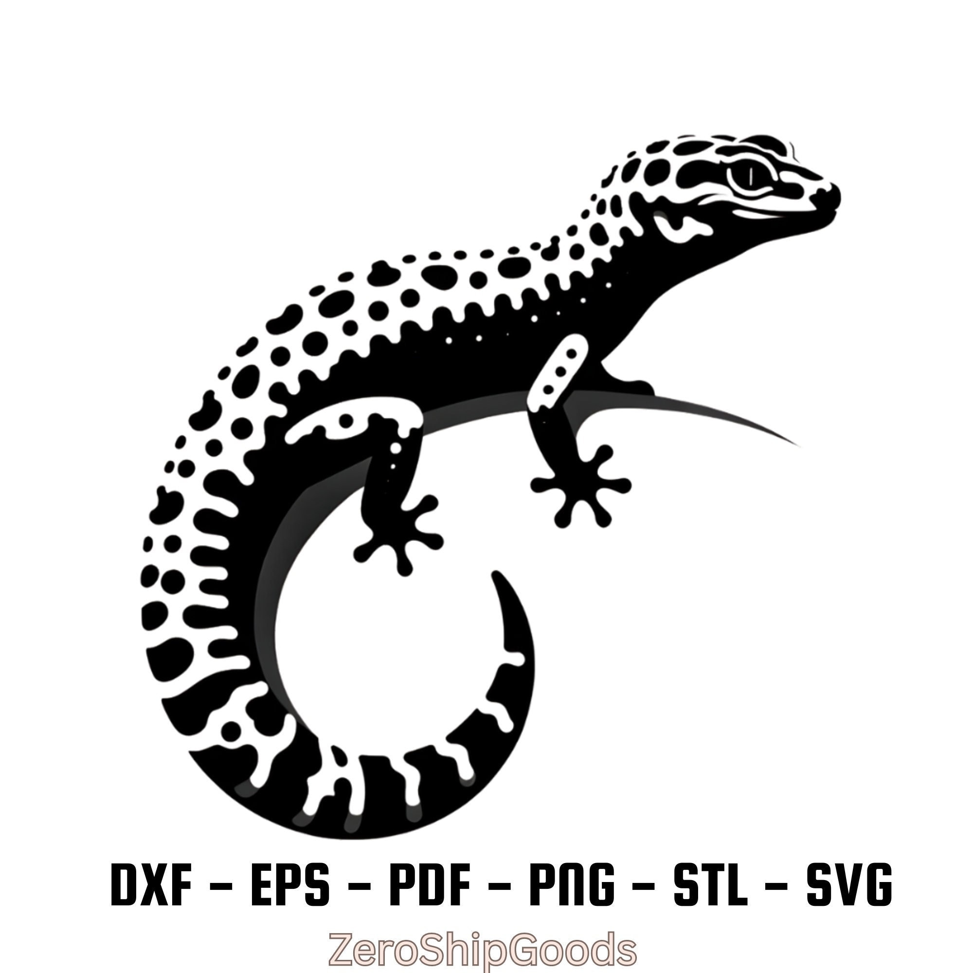 Sitting LEOPARD GECKO SVG | Svg Png Dxf Eps Pdf | Vector Graphic Cut ...
