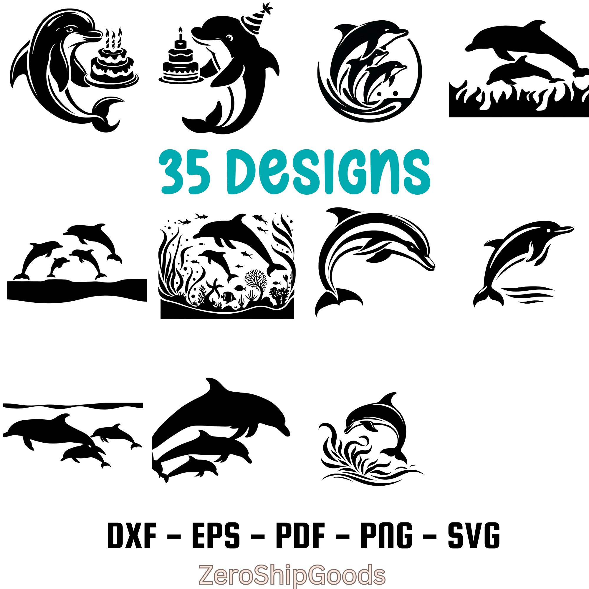 Dolphin SVG Bundle, Funny Dolphin, Dolphin Cricut, Ocean Scene Svg ...