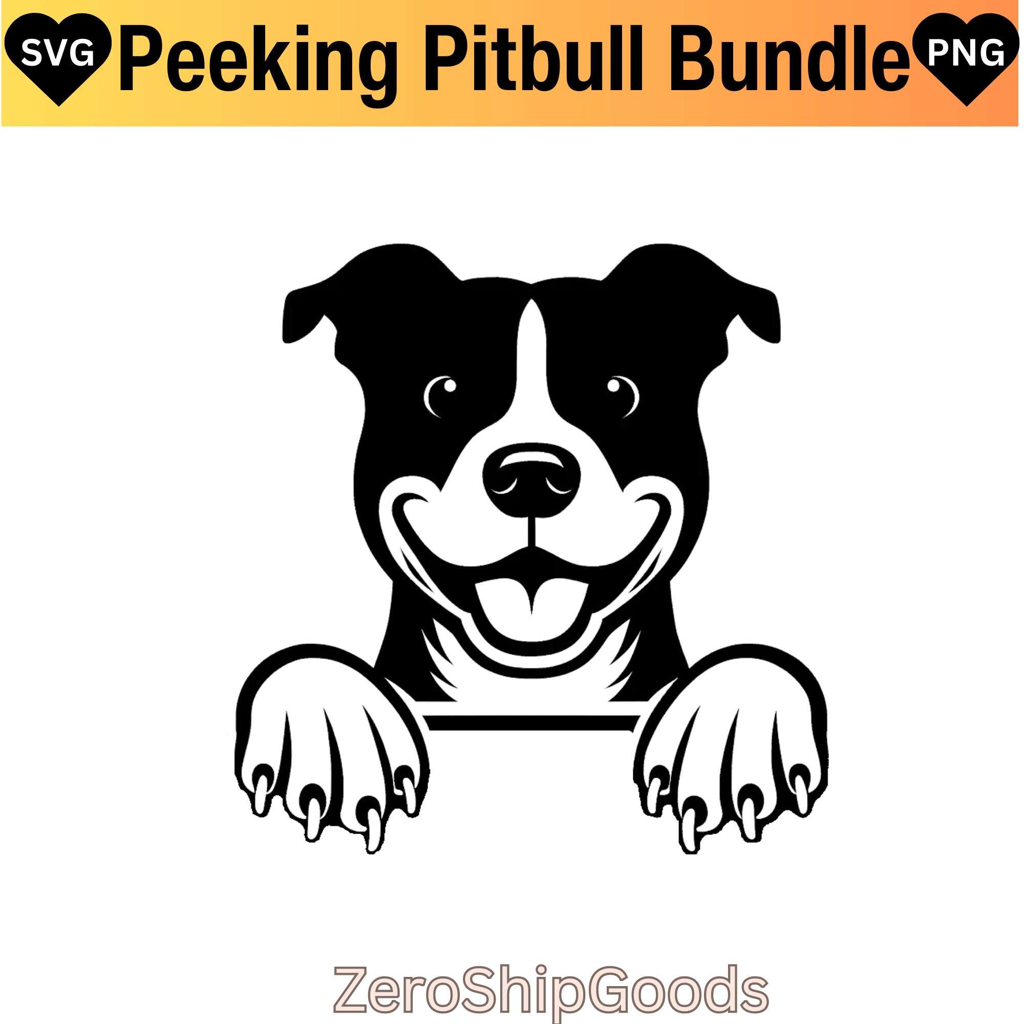 Peeking Pitbull SVG Bundle | Dog Clipart PNG | Cricut Cut File ...