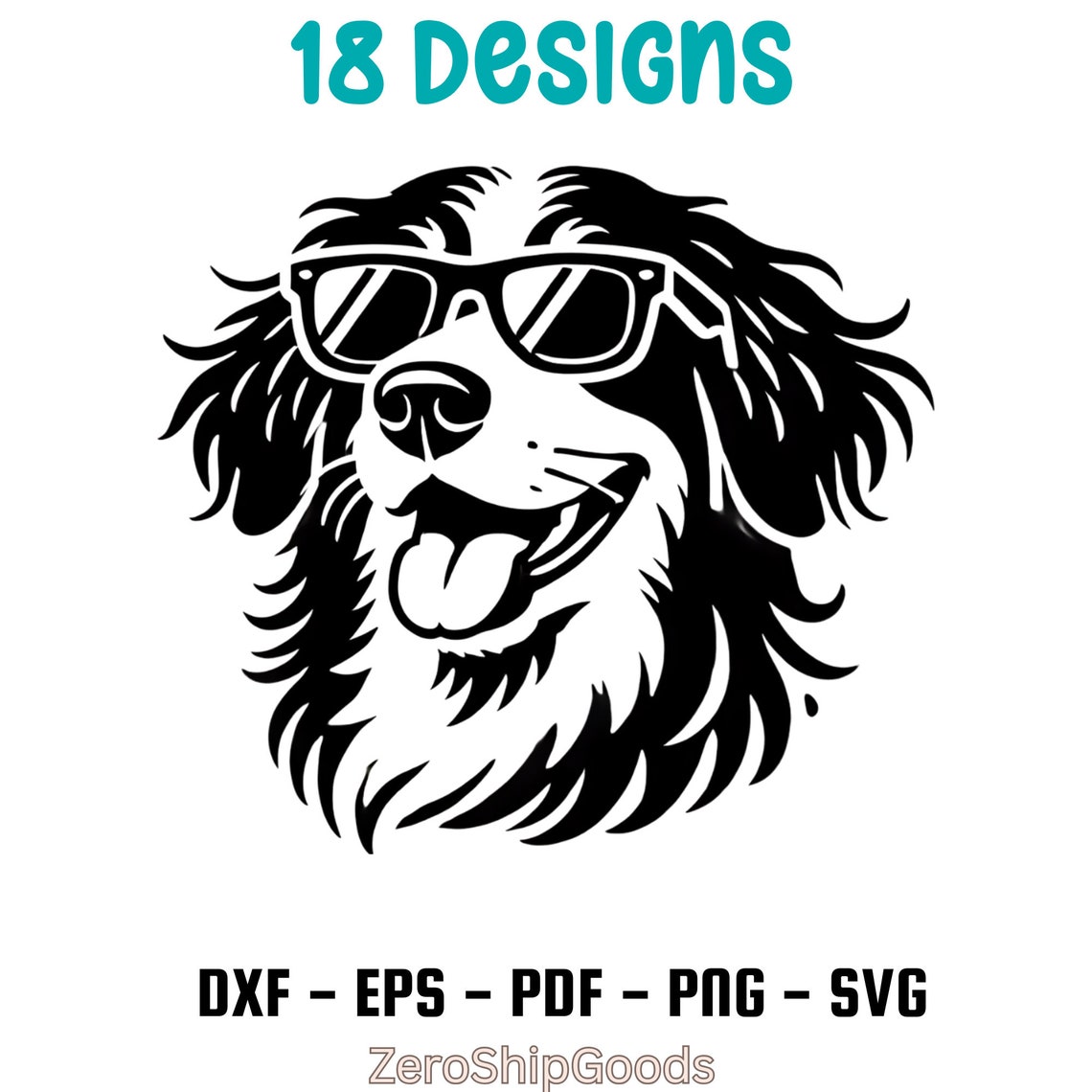 Bernedoodle Dog Svg Bundle Files for Cricut, Shirt Design, Cute Face ...
