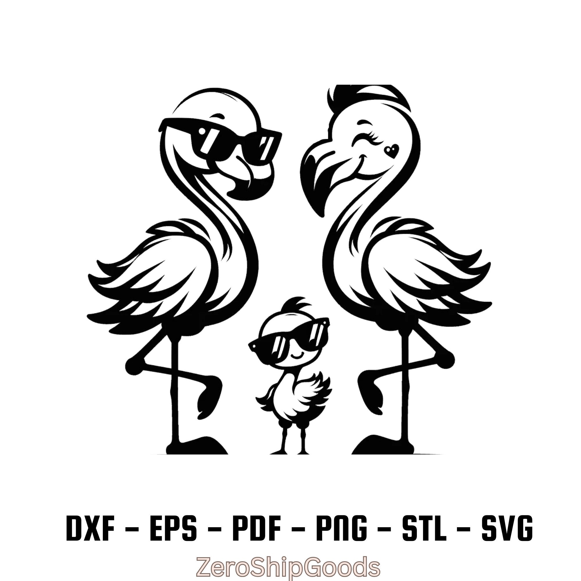 FLAMINGO BUNDLE SVG, Flamingo With Sunglasses, Dxf, Flamingo Svg Files ...