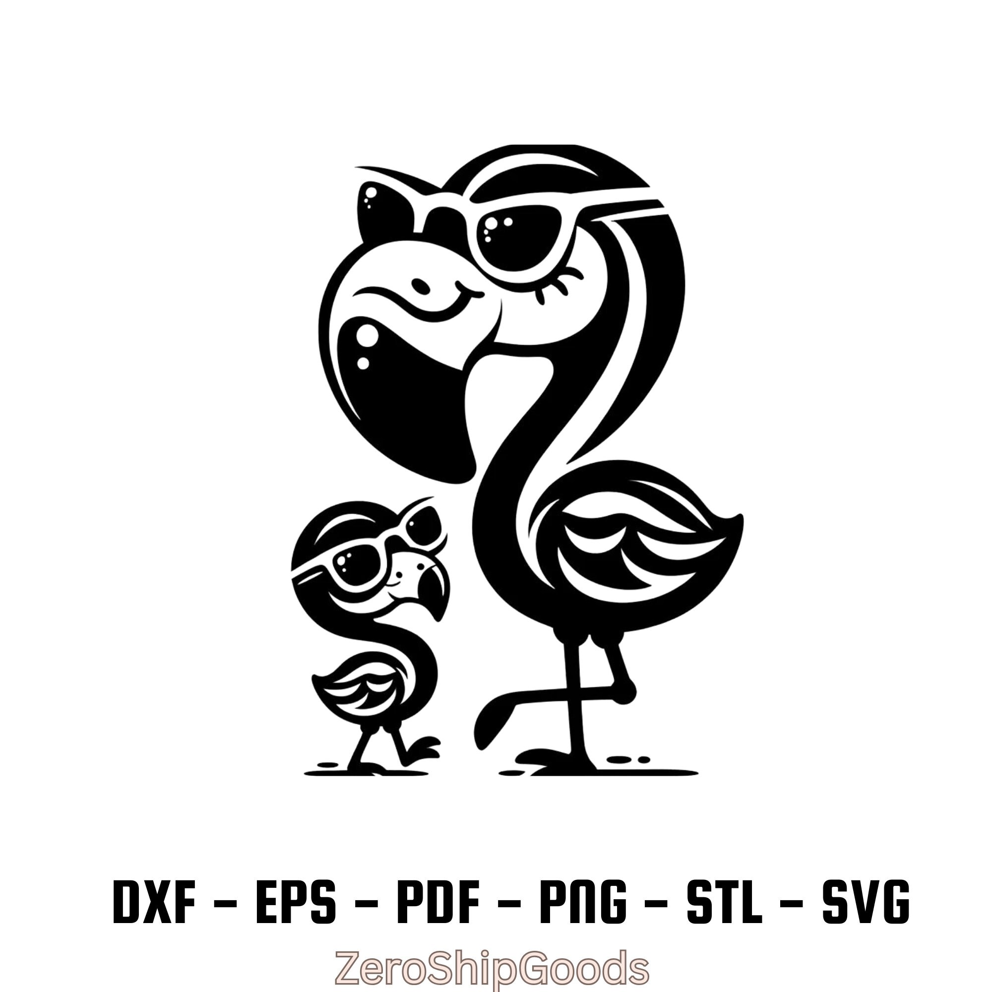 FLAMINGO BUNDLE SVG, Flamingo With Sunglasses, Dxf, Flamingo Svg Files ...