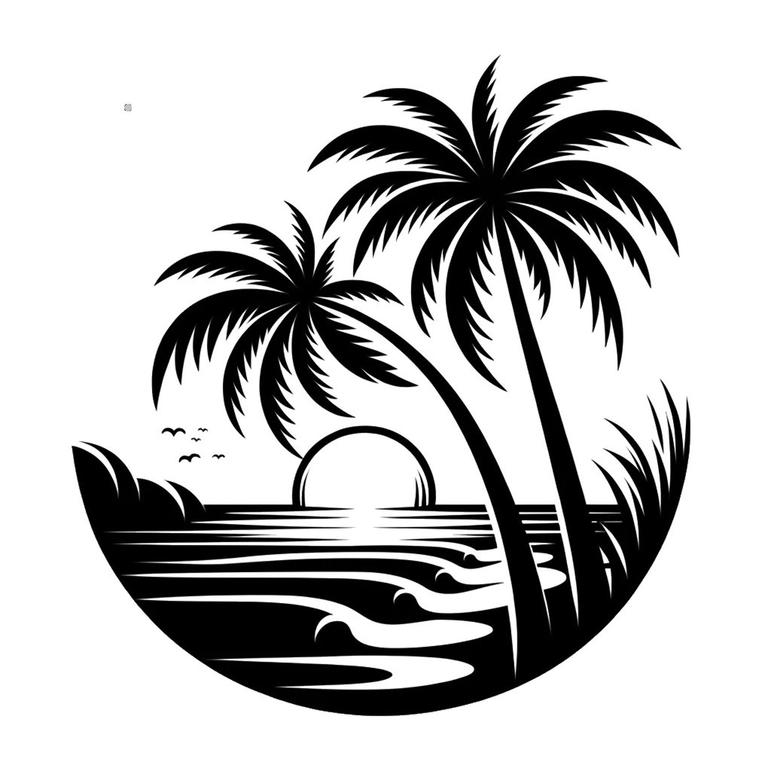 PALM TREE SVG, Palm Tree Scene Svg Bundle, Svg Cricut, Silhouette, Png ...