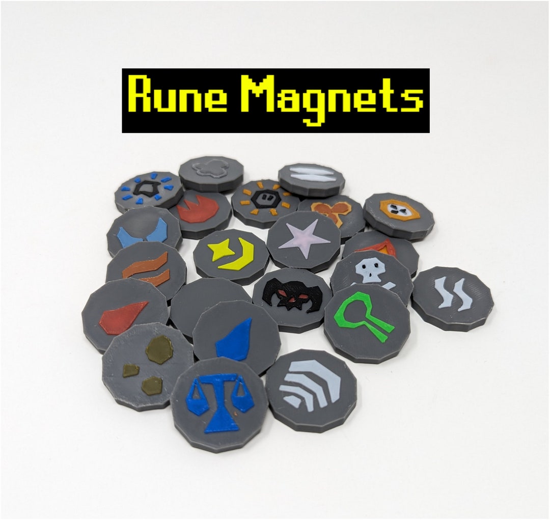 Rune Magnets Runescape Gift OSRS Set Rune Game Room Decor Gift for Men ...