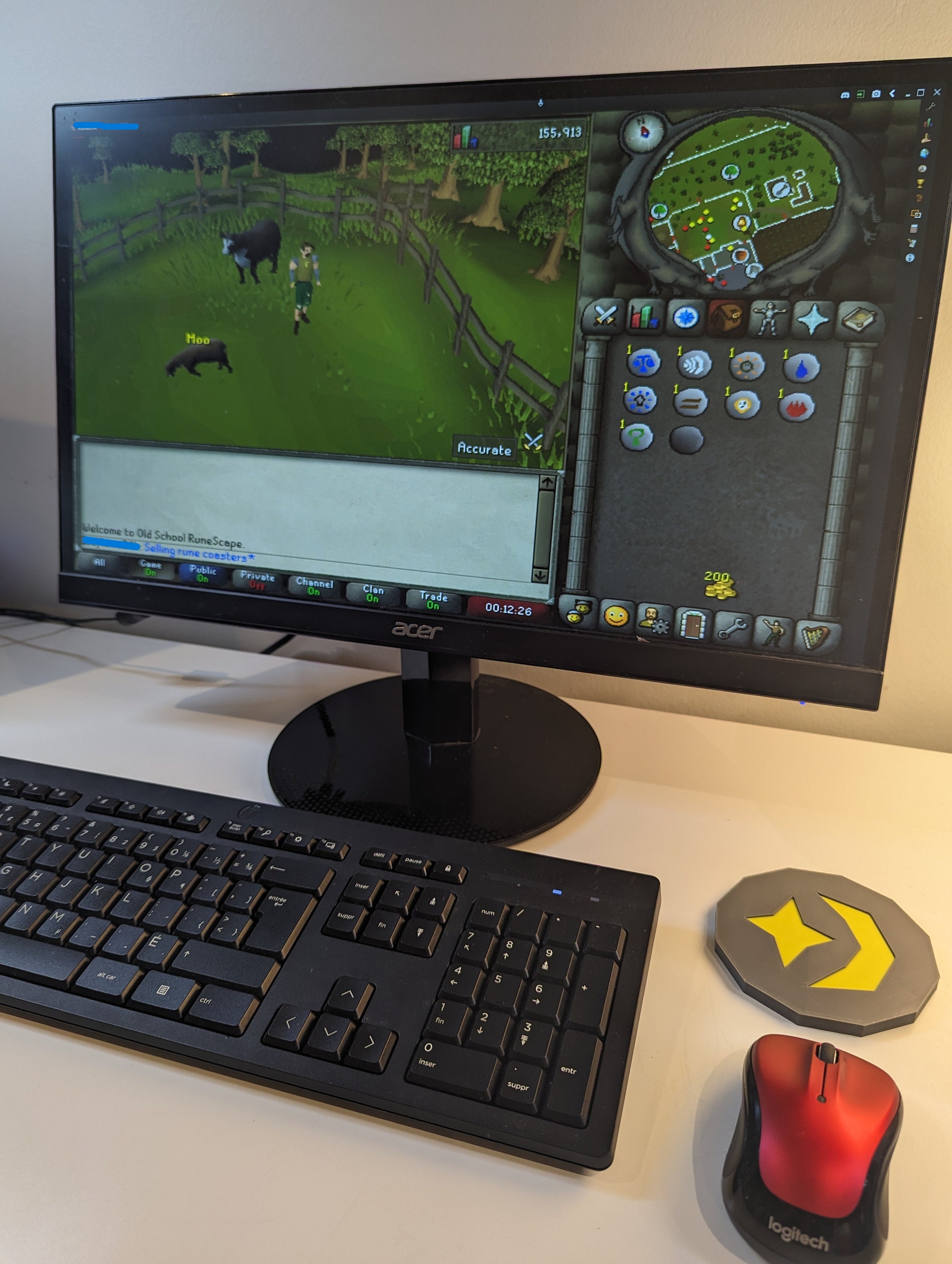 Gaming Coasters Runescape OSRS Set Rune Coasters for Glasses Game Room ...