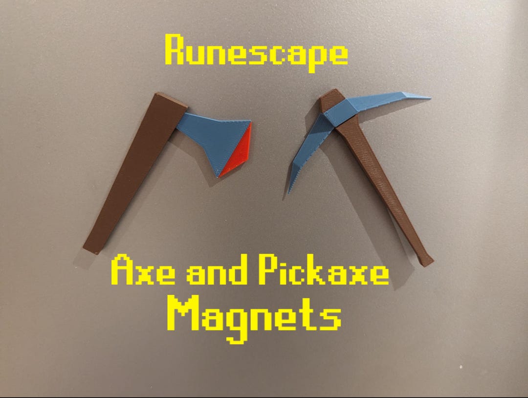 Runescape Axe Pickaxe Magnets - Set of 2 - Gaming Magnets OSRS RS Game ...